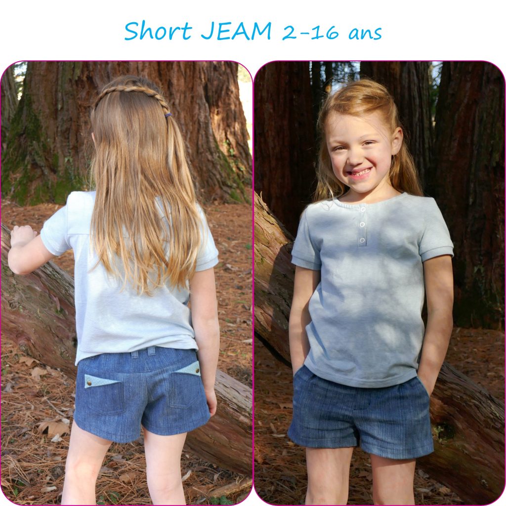 JEAM – Patron short fille du 2 au 16 ans - Petits D'om